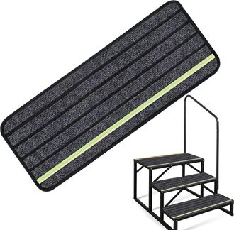 Generico Stufenmatte f&uuml;r Wohnmobile, Treppenstufenmatte 19 x 49 cm, Antirutschmatte aus Stoff f&uuml;r Teppich, selbstklebendes Lichtstreifen-Design mit langlebigem