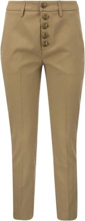 Dondup Femme, Pantalons, Beige, Taille: W26 Carmen Cropped Slim Chino Pantalons