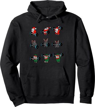 Huebucket Lifting Frenchie Xmas Pullover Hoodie