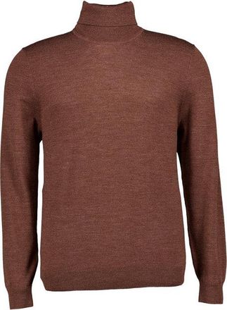 Olymp Herren Rollkragenpullover braun Merinowolle unifarben