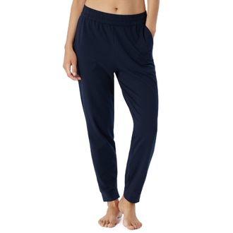 Schiesser Damen Schlafhose Lang Baumwolle - Mix + Relax Pyjamaunterteil, Dunkelblau_179266, 42 EU