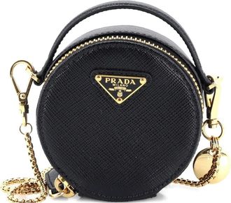 Prada Top Handle Pouch Saffiano Leather Mini crossbody bag - Schwarz