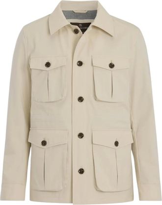 Oscar Jacobson Homme, Vestes, Beige, Taille: 2XL Veste chemise Sirolo Coupe Droite