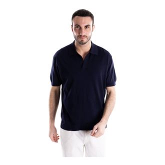 Paolo Pecora Homme, Tops, Bleu, Taille: M Polo en maille structur&eacute;e