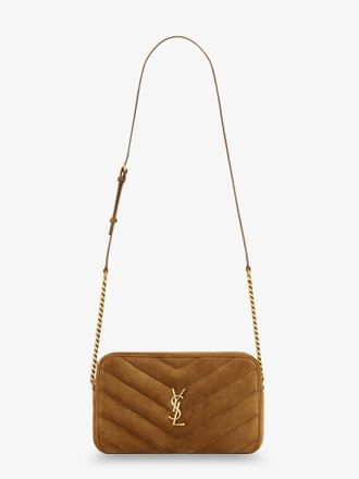 Saint Laurent Loulou suede crossbody bag with Cassandre logo on the front - SAINT LAURENT - gender_Woman