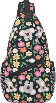 Generic Multifonction Sacoche Tactique Koala mignon et fleurs Art Sac De Poitrine Casual Sac &agrave; Dos De Voyage pour Homme Cyclisme Camping