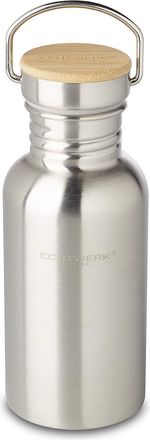 Echtwerk Praktische Trinkflasche, Wasserflasche, Sportflasche, Isolierflasche, aus hochwertigem Edelstahl, mit Bambusdeckel, für Outdoor-Aktivitäten, Tragegrif