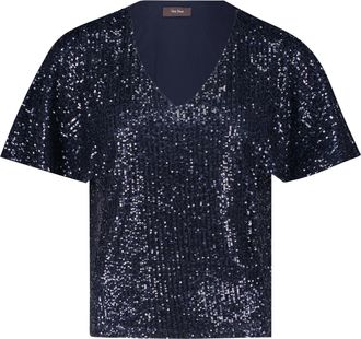 Vera Mont Damen Blusenshirt Kurzarm 46, Night Sky