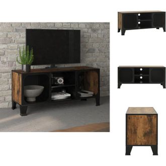 vidaXL Vidaxl - TV-Schrank Rustikales Braun 105x36x47 cm Metall und mdf - TV-Schrank - Metallregal - Industrieller Stil - Wohnzimmer Dekoration - Fernseher