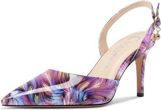 Castamere Femmes Slingback Fermé Pointu Bout Aiguille Talon Heel Slip-on Dress Mariage Décontracté Chaussures 8 CM Heels Vortex Violet 39 EU