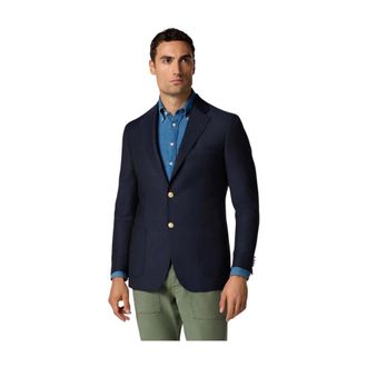 Brooks Brothers Hopsack Blazer mit goldenen Kn&ouml;pfen - - Jackets - Herren - Blau - 3XL
