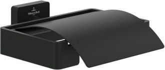 Villeroy & Boch Toilettenpapierspender Villeroy & Boch Elements, Striking mit Deckel, Toilettenpapierspender zur Wandmontage, Messing, Rechteckig, Mattschwarz