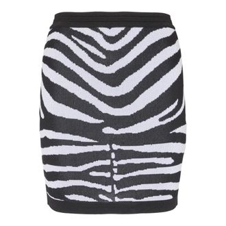 Balmain Femme, Jupes, Noir, Taille: 34 FR Zebra knit short skirt