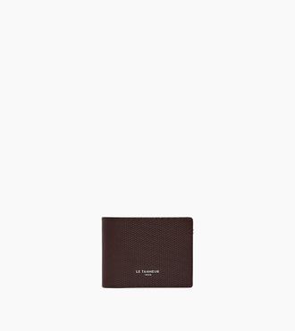 Le Tanneur Portefeuille zipp&eacute; horizontal Lucien en cuir signature T