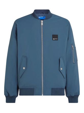 Karl Lagerfeld veste bomber à fermeture zippée - Bleu