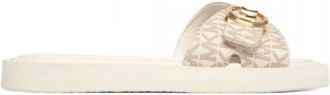 Michael Kors Femme, Chaussures, Beige, Taille: 36 EU Signature Logo Slide Sandal
