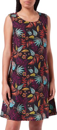 Timezone Damen Bedrukte jurk met tape L ssiges Kleid, Multicolor Ocean World, S EU