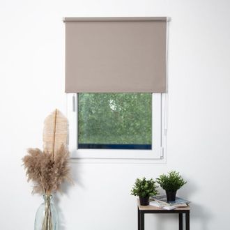 Madéco Rollo mit Sichtfenster, einfarbig - Essentiel - Taupe - L 214 x H 190 cm