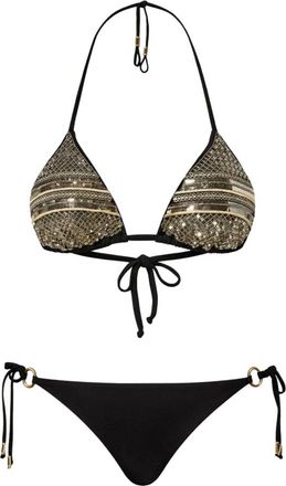 Twinset Femme, Maillots de bain, Noir, Taille: 40 FR Bikini Triangle &agrave; Sequins