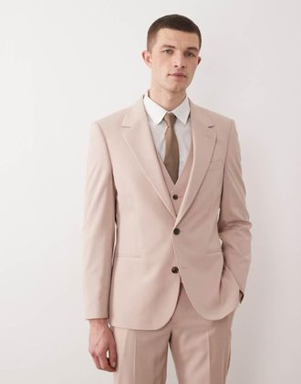 Asos Blazer de costume ajust&eacute; - Vieux rose