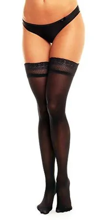 Glamory Hold-up Stockings Vital Bas de Contention sans Couture, 40 deniers, Noir, XXL Grande Taille (Lot de 2) Womens