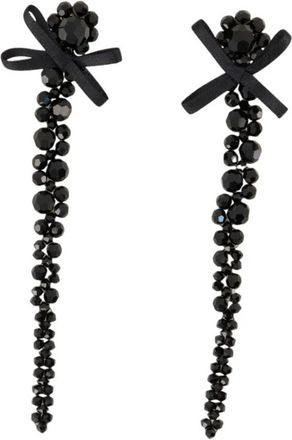 Simone Rocha Schleifen Tropfen Kristall Ohrringe - Schwarz - - Accessories - Damen - Schwarzk - ONE SIZE
