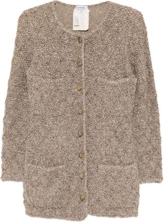 Chanel veste à design sans col (1993) - Marron