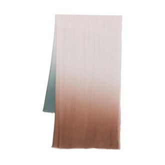 D'Aniello Femme, Accessoires, Multicolore, Taille: ONE Size Effet Ombré Vert et Marron Bords Effilochés