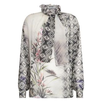 Alberta Ferretti Femme, Blouses et Chemises, Multicolore, Taille: 38 FR Chemisier Fleuri &Eacute;l&eacute;gant