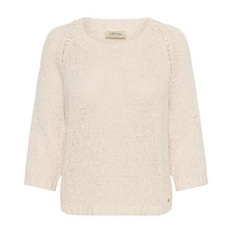 Cream Rundhals-Strickware - - Knitwear - Damen - Beige - L