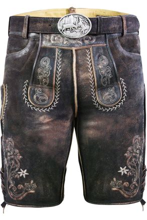 Edelnice Trachtenmode hochwertige Kurze Trachtenlederhose aus Ziegenleder Alex Gr. 48