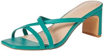 The Drop Amelie Strappy Square Toe Heeled Sandal pour Femme, Vert Outremer, 38