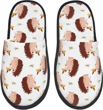 Generic Fourrure Pantoufles H&eacute;risson Mignon Fleur Dr&ocirc;le Peluche Accueil Pantoufles Portative Chausson Hotel Pour Camping Spa Homme L