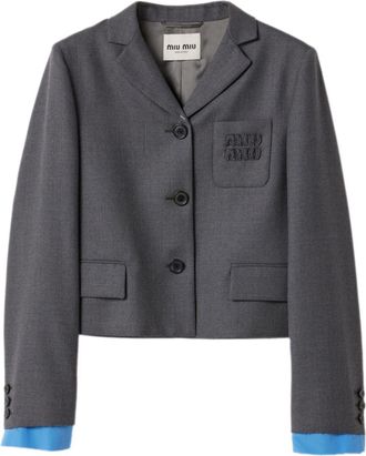 Miu Miu Einreihiger Cropped-Blazer - Grau