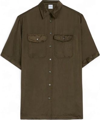 Aspesi Femme, Blouses et Chemises, Vert, Taille: 40 FR Long Twill Viscose Shirt