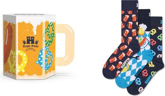 Happy Socks Crew Socken - Bierglas - 2er-Pack Geschenkbox-Set - 36-40