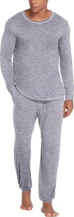 Ekouaer Herren Schlafanzug Lang Pyjamas Nachtw&auml;sche Zweiteiliger Schlafanz&uuml;ge f&uuml;r M&auml;nner Hellgrau XXL