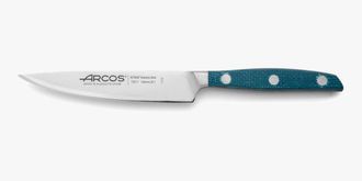 Arcos Serie Brooklyn - Gem&uuml;semesser - Klinge aus Nitrum geschmiedetem Edelstahl 130 mm - HandGriff Micarta Farbe Blau (Seiden klinge)