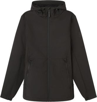 Springfield Herren Softshell Technical Water Resistant Polyester with Zip Up Pockets and Hoodie. Parka mit Kapuze, Schwarz, Small