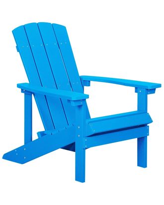 Beliani Moderner Muskoka Gartenstuhl in Blau mit Breiten Armlehnen Adirondack