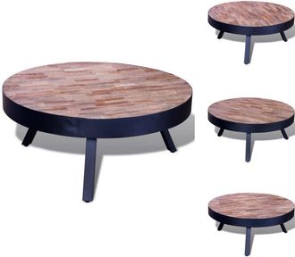 vidaXL Couchtisch Rund Altholz Teak - Tisch - Couchtisch - Esszimmertisch - Holzmöbel - Retro Möbel