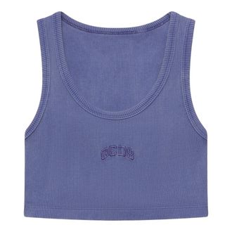 GCDS Cropped Ripp-Jersey-Oberteil - - Tops - Damen - Lila - 2XS