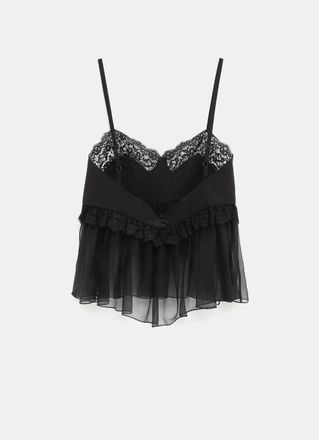Chlo&eacute; Womens Haut En Cr&ecirc;pe De Chine Soie Noir Black Top