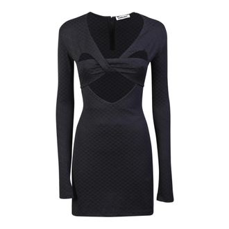 AMBUSH Schwarzes Kleid mit V-Ausschnitt und Cut-Out-Detail - - Dresses - Damen - Schwarzk - S
