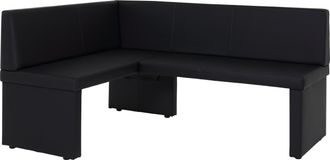 Apollo Eckbank Taina REB, Kunstleder Schwarz, Gestell aus Holz, langer Schenkel rechts, 128 x168 x 84cm