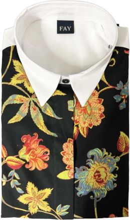 Fay Femme, Blouses et Chemises, Multicolore, Taille: 40 FR Stretch Cotton Shirt