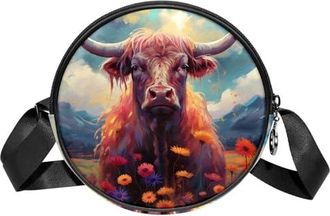 Generic Sac à bandoulière Circle pour femme, petit sac à bandoulière avec fermeture éclair et bretelles réglables style décontracté pour femmes et filles