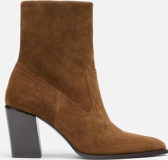 Stradivarius bottines &agrave; talon style cuir couleur tan-Marron