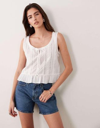 Abercrombie & Fitch Short en jean coupe dad trap&egrave;ze &agrave; taille haute - Bleu indigo