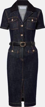 Self Portrait Midikleid aus Denim